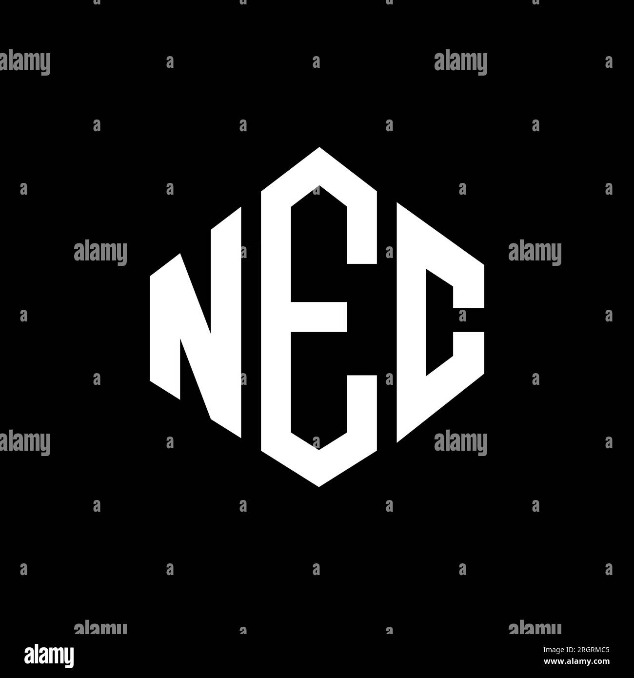 NEC letter logo design with polygon shape. NEC polygon and cube shape ...