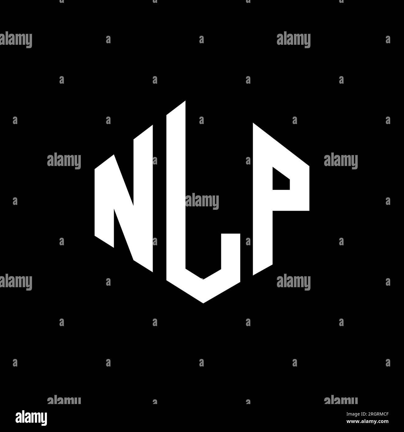 NLP letter logo design with polygon shape. NLP polygon and cube shape ...
