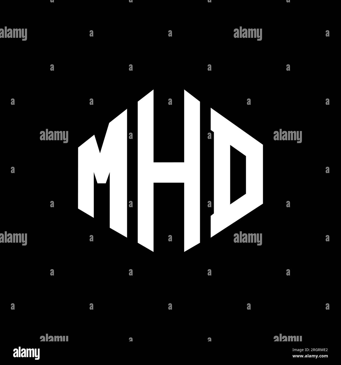MHD letter logo design with polygon shape. MHD polygon and cube shape ...
