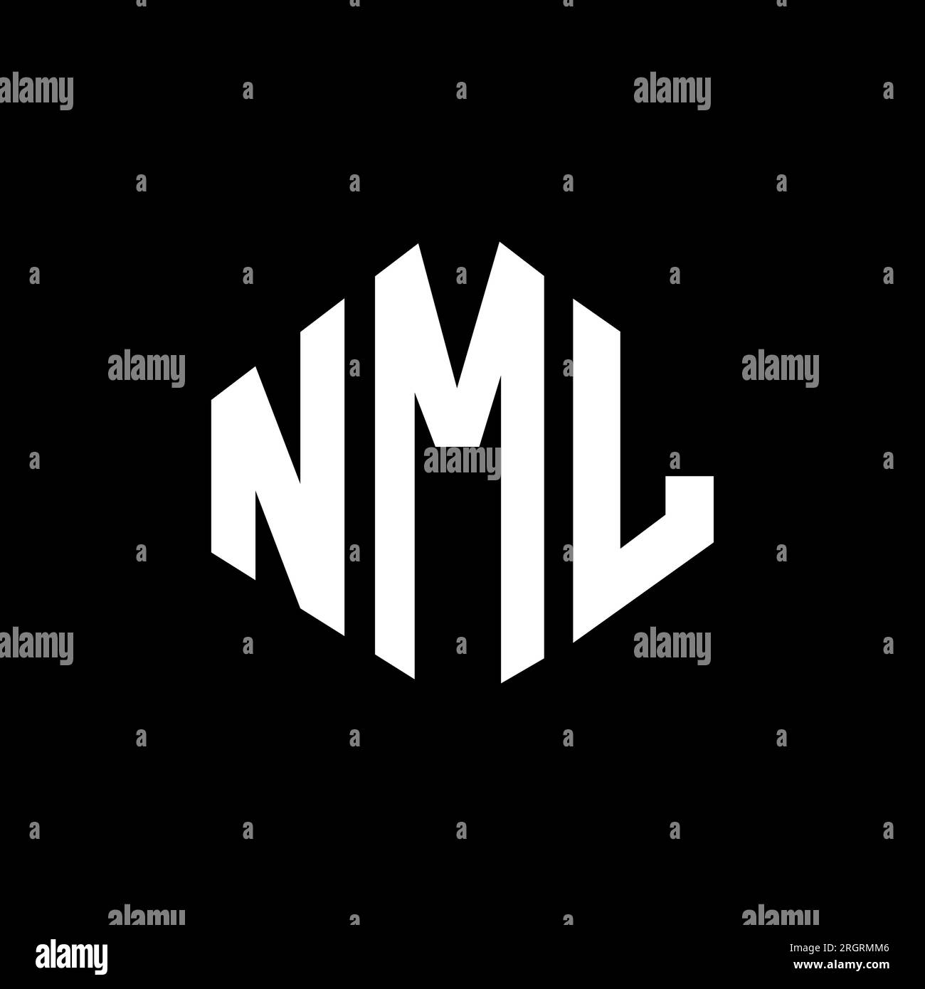 NML letter logo design with polygon shape. NML polygon and cube shape ...