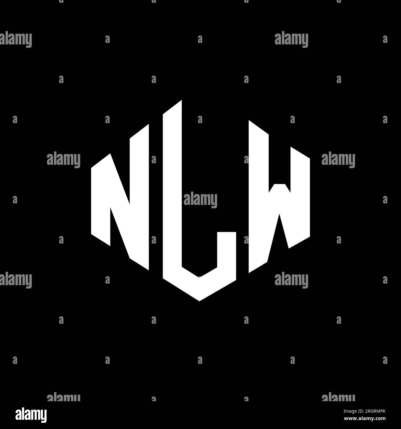 NLW letter logo design with polygon shape. NLW polygon and cube shape ...
