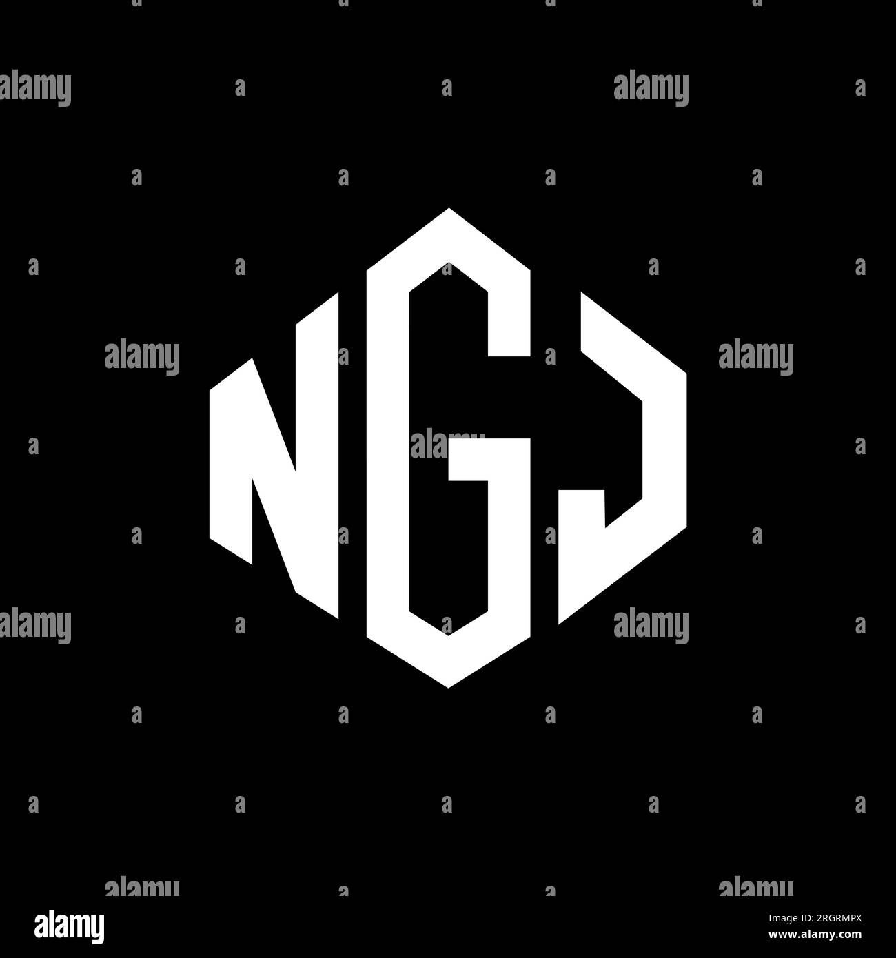 NGJ letter logo design with polygon shape. NGJ polygon and cube shape ...
