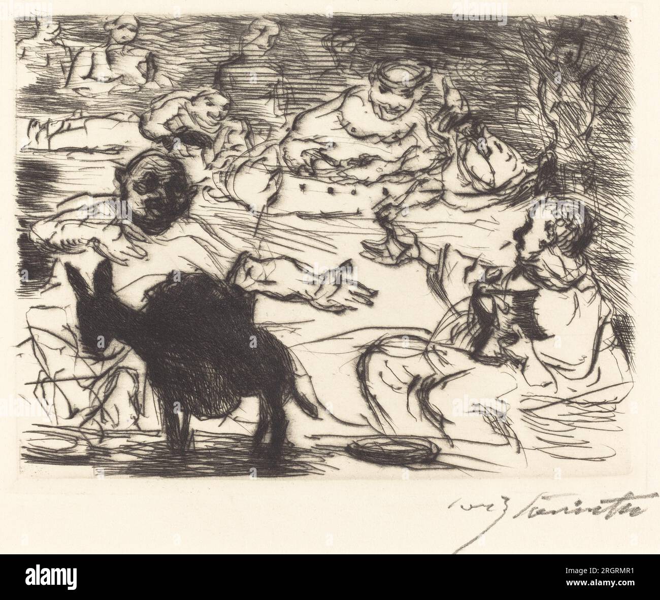 The Banquet of Trimalchio: pl.V 1919 by Lovis Corinth Stock Photo - Alamy