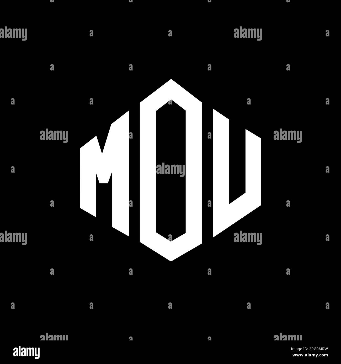 MOU letter logo design with polygon shape. MOU polygon and cube shape ...