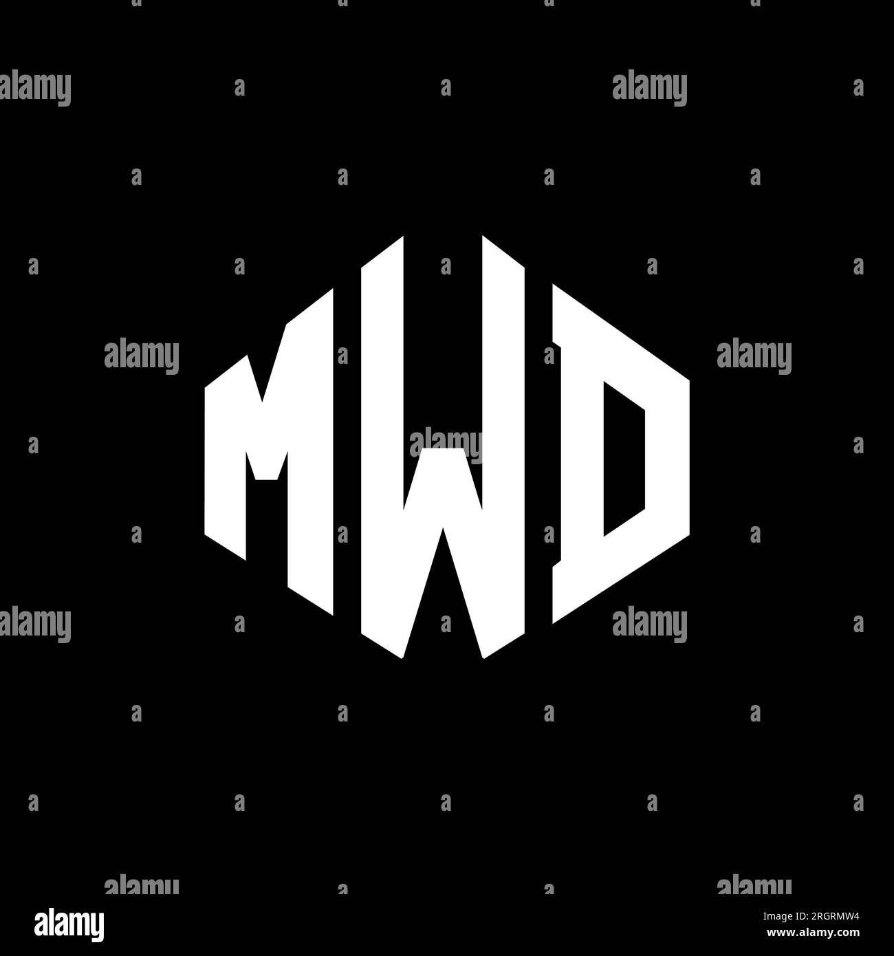 MWD letter logo design with polygon shape. MWD polygon and cube shape logo design. MWD hexagon ...