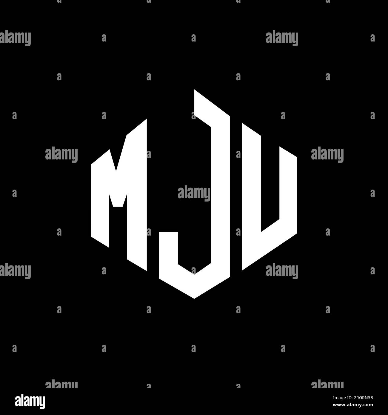 MJU letter logo design with polygon shape. MJU polygon and cube shape ...