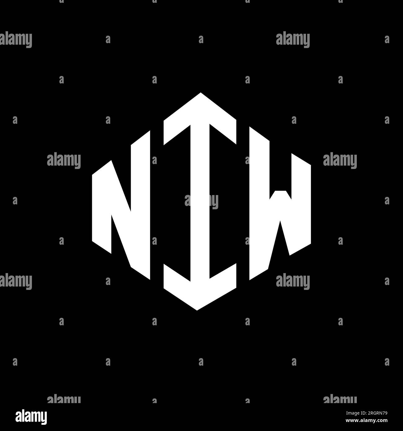 NIW letter logo design with polygon shape. NIW polygon and cube shape ...