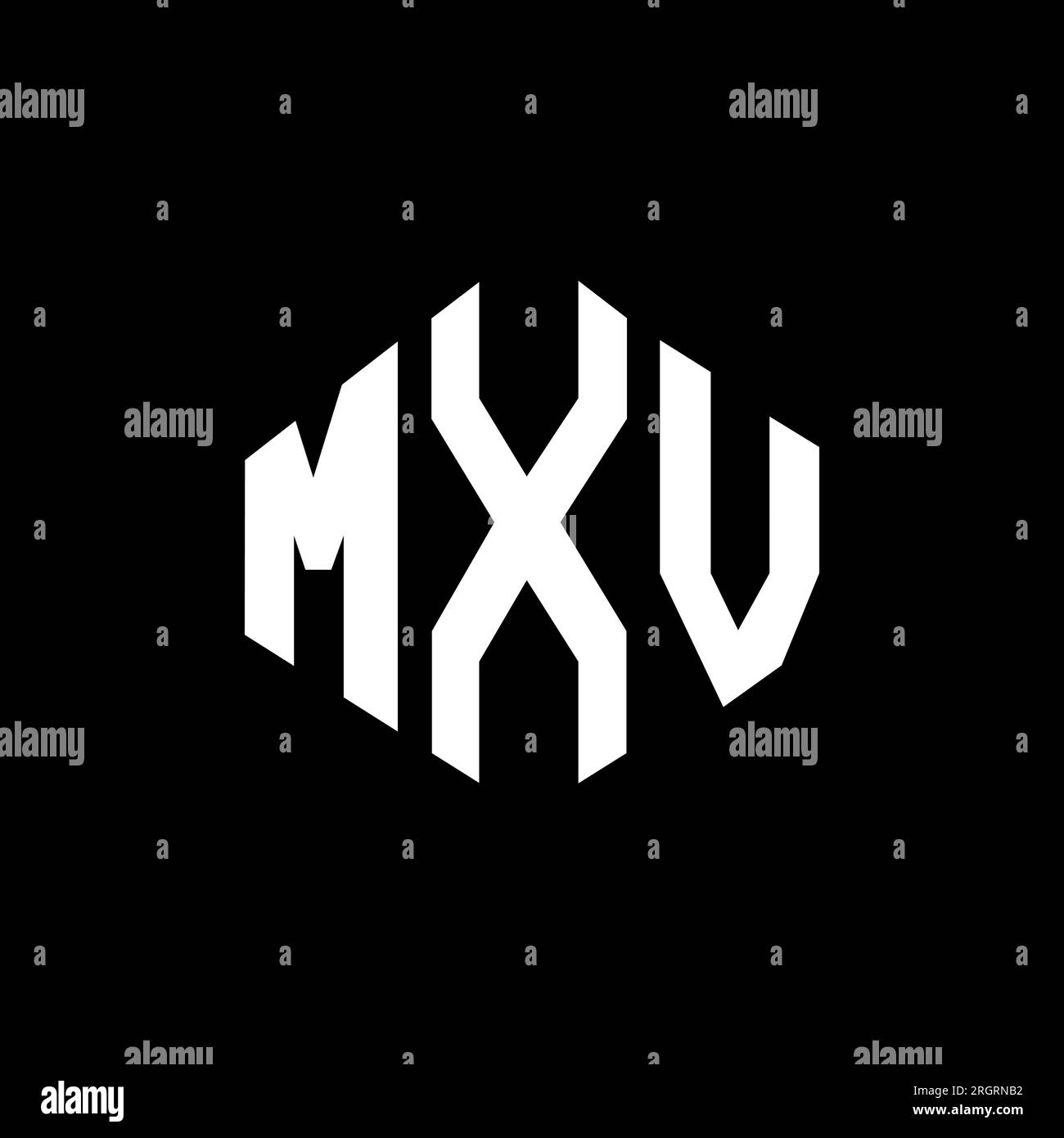 MXV letter logo design with polygon shape. MXV polygon and cube shape ...