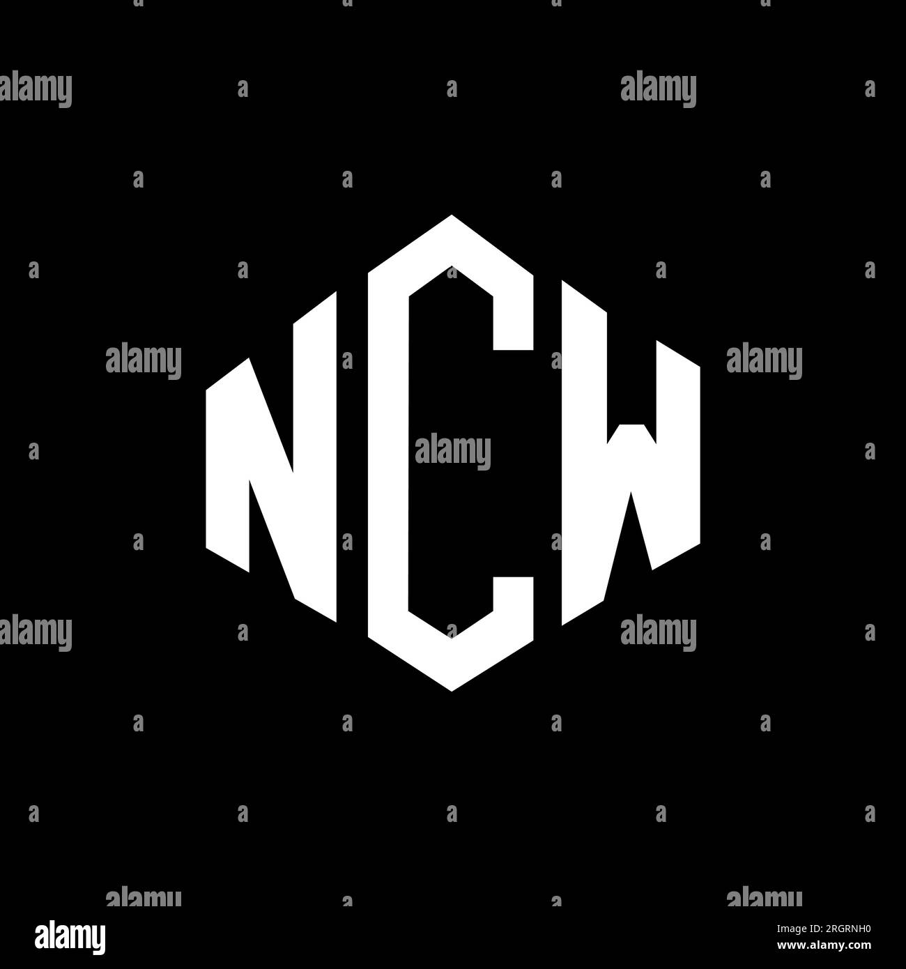 NCW letter logo design with polygon shape. NCW polygon and cube shape ...