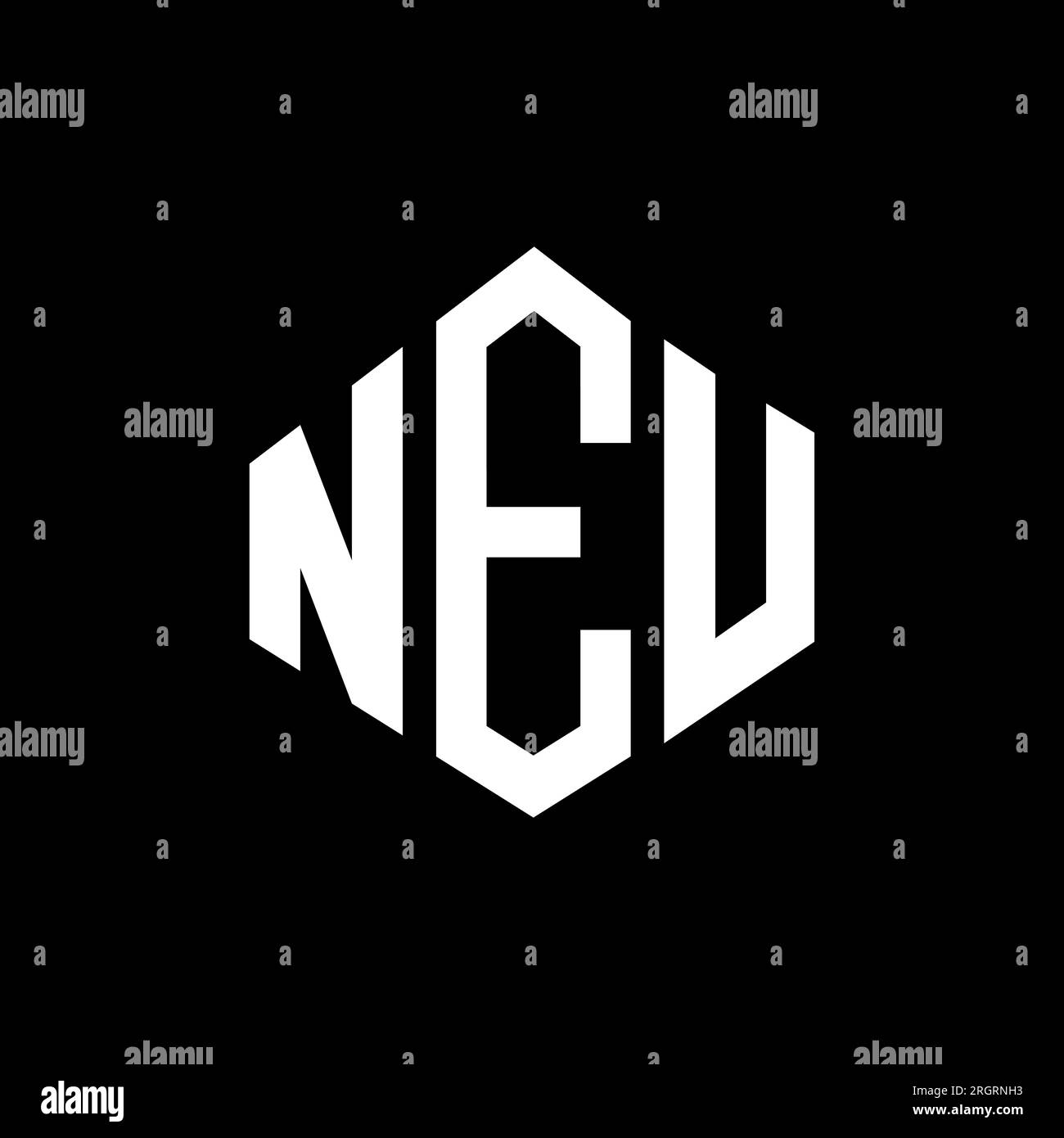 NEU letter logo design with polygon shape. NEU polygon and cube shape ...