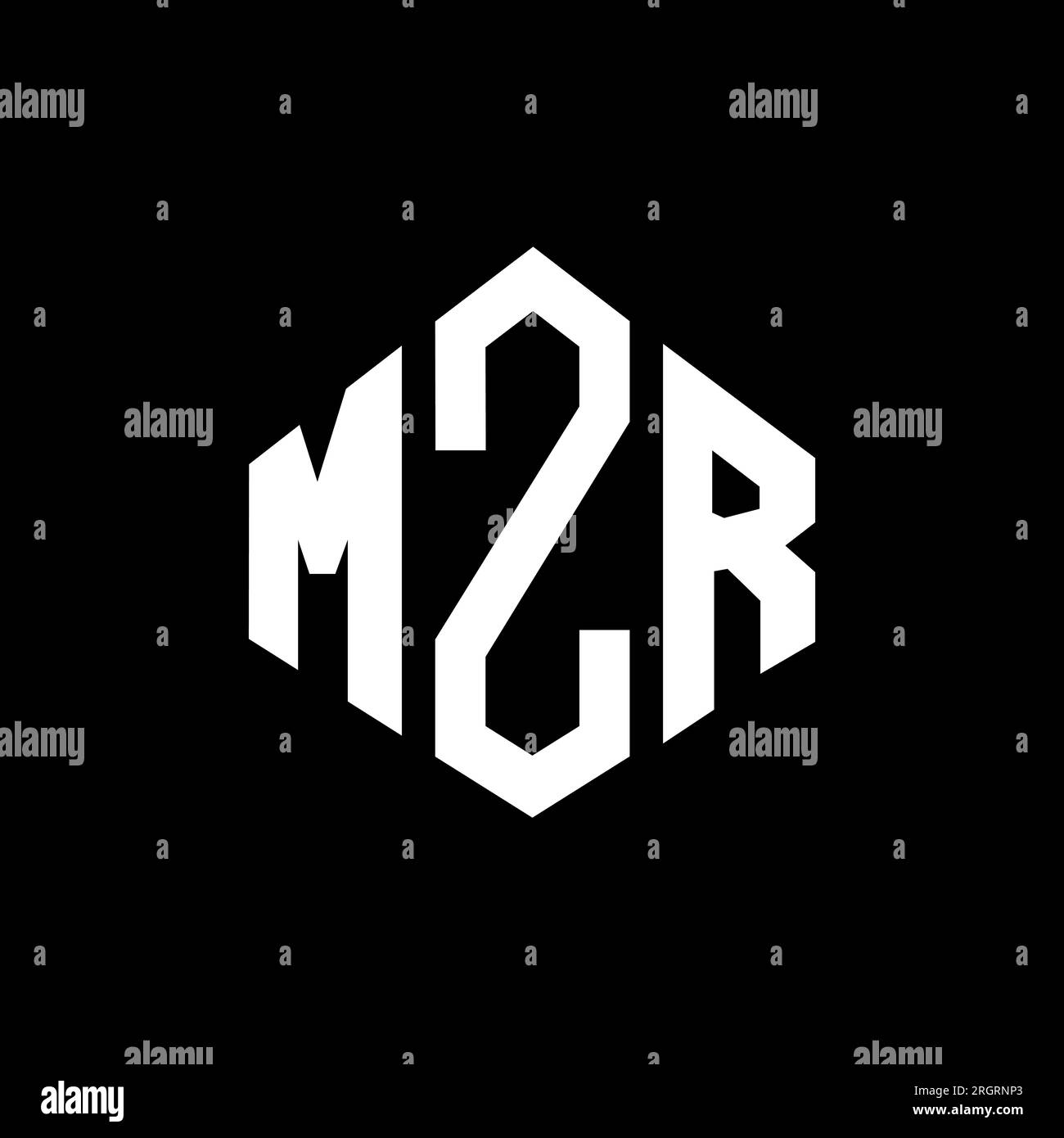 MZR letter logo design with polygon shape. MZR polygon and cube shape ...
