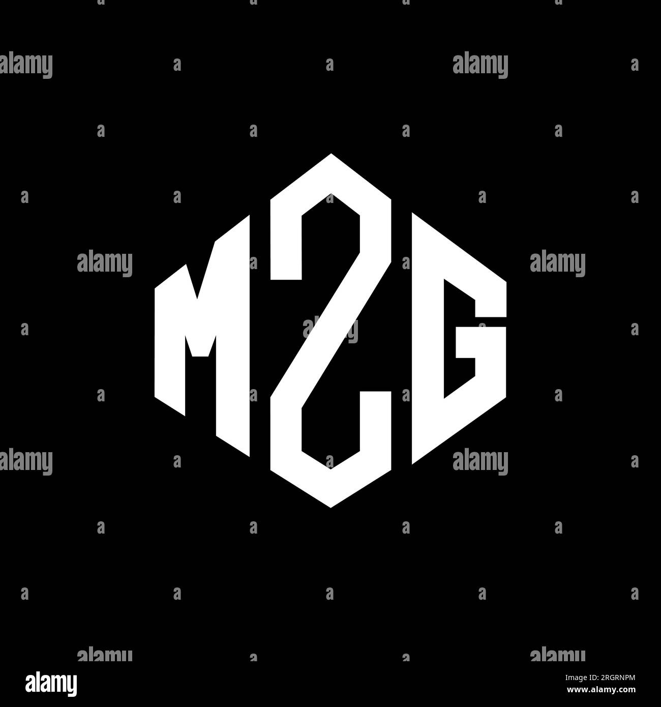 MZG letter logo design with polygon shape. MZG polygon and cube shape ...