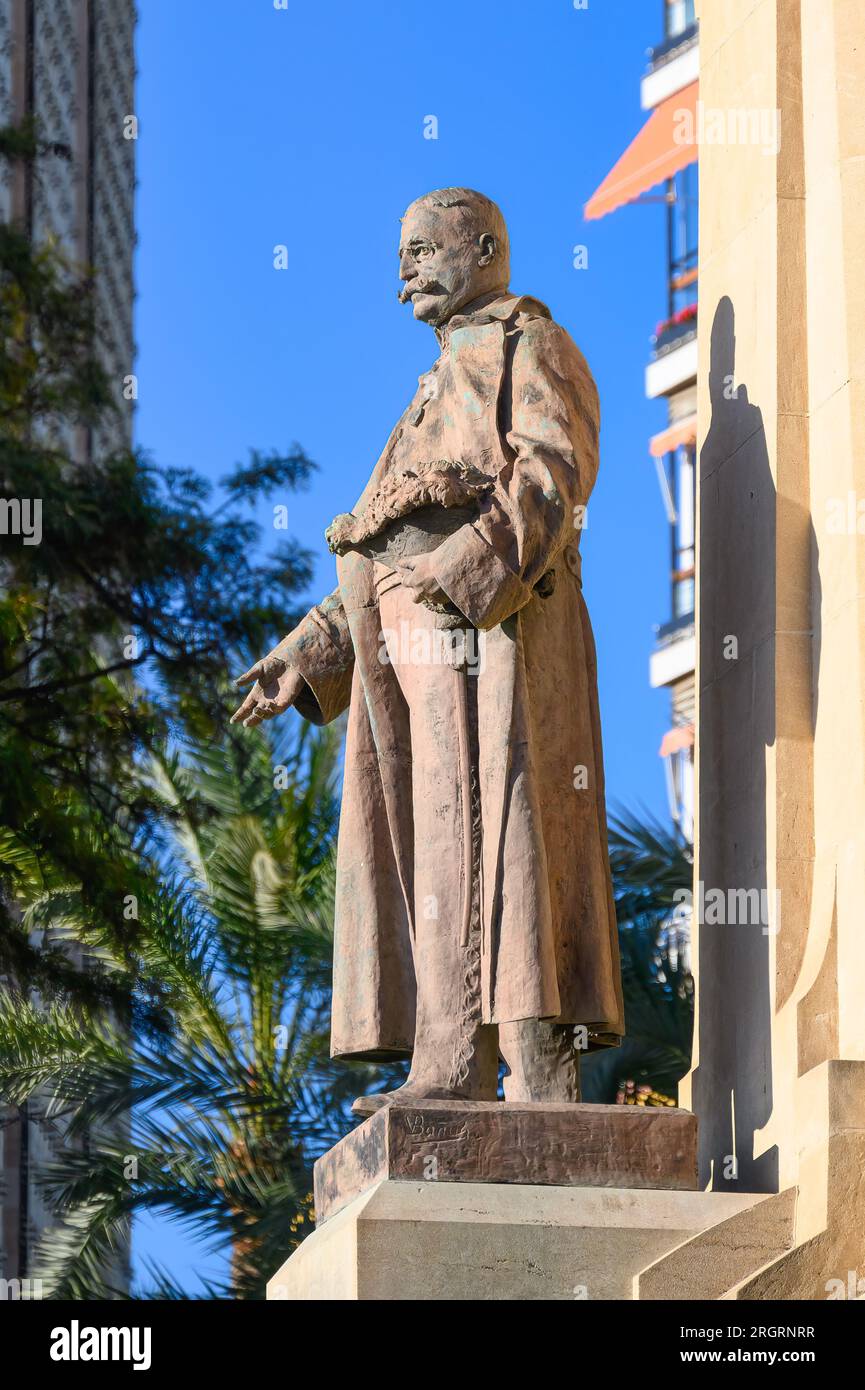 Alicante, Spain, Metal sculpture or statue honoring Canalejas Stock ...