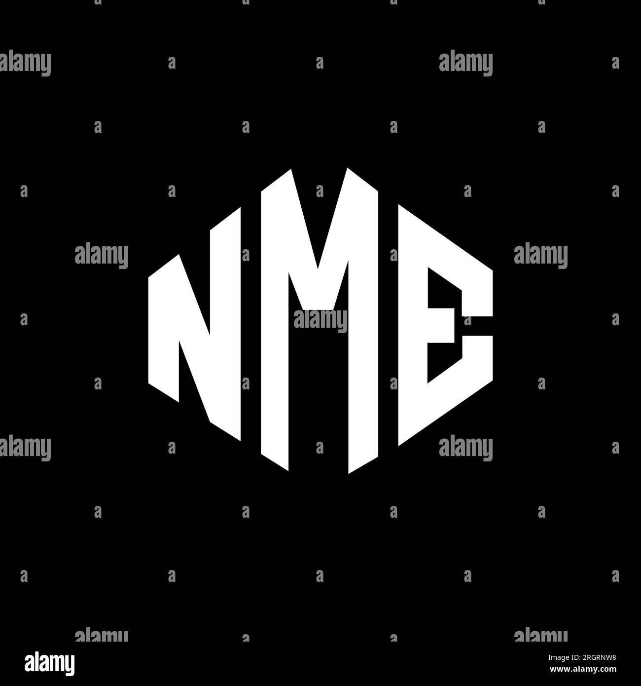 NME letter logo design with polygon shape. NME polygon and cube shape ...