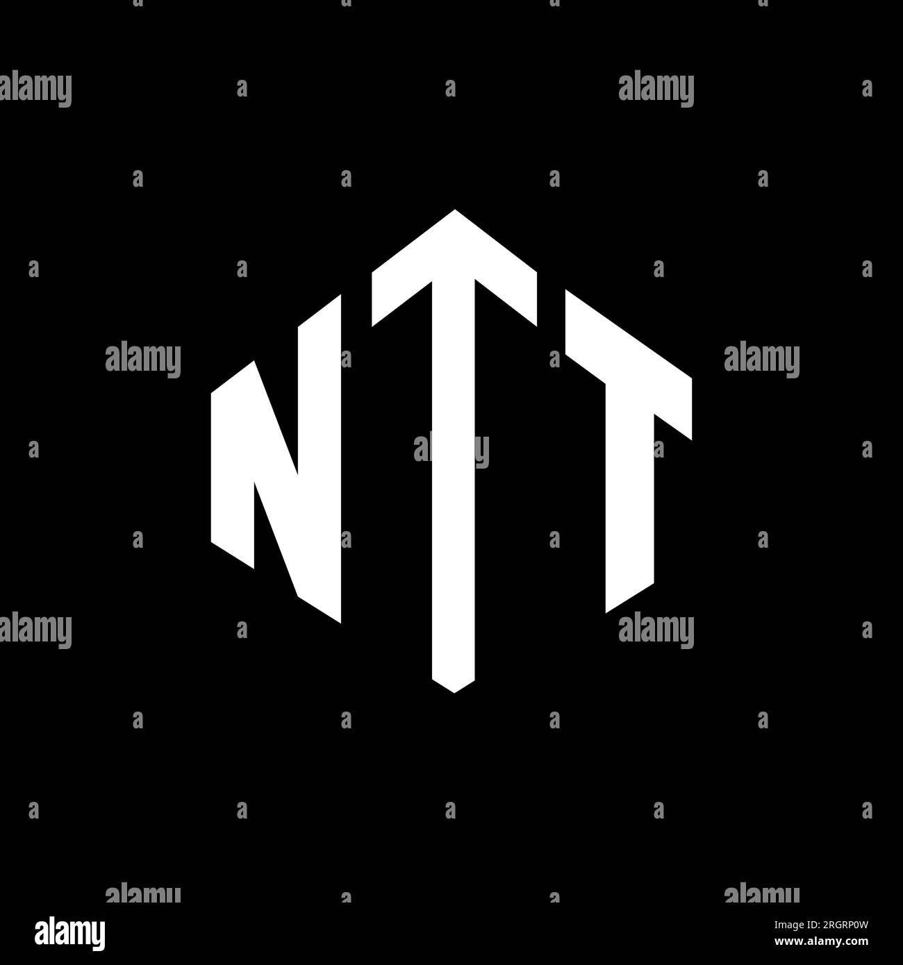 NTT letter logo design with polygon shape. NTT polygon and cube shape ...