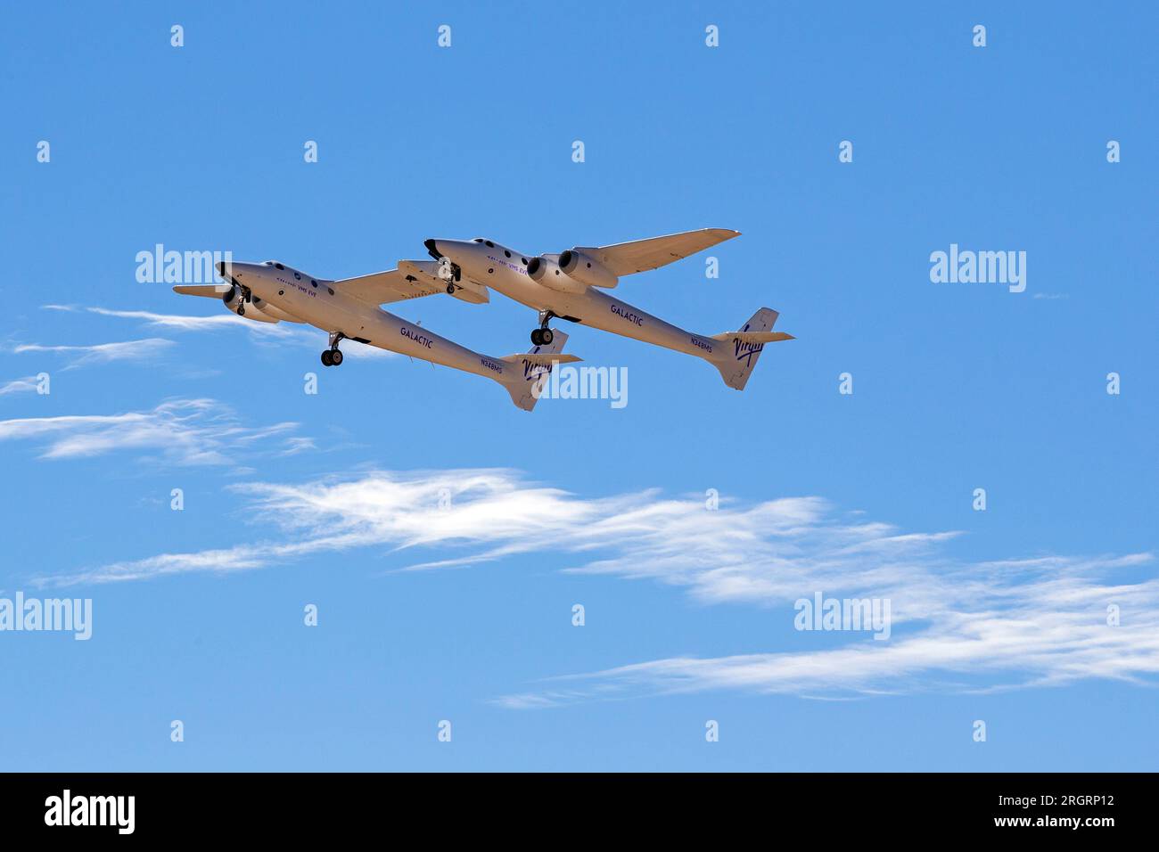 Virgin Galactic's mothership Eve flies back to Spaceport America, near ...