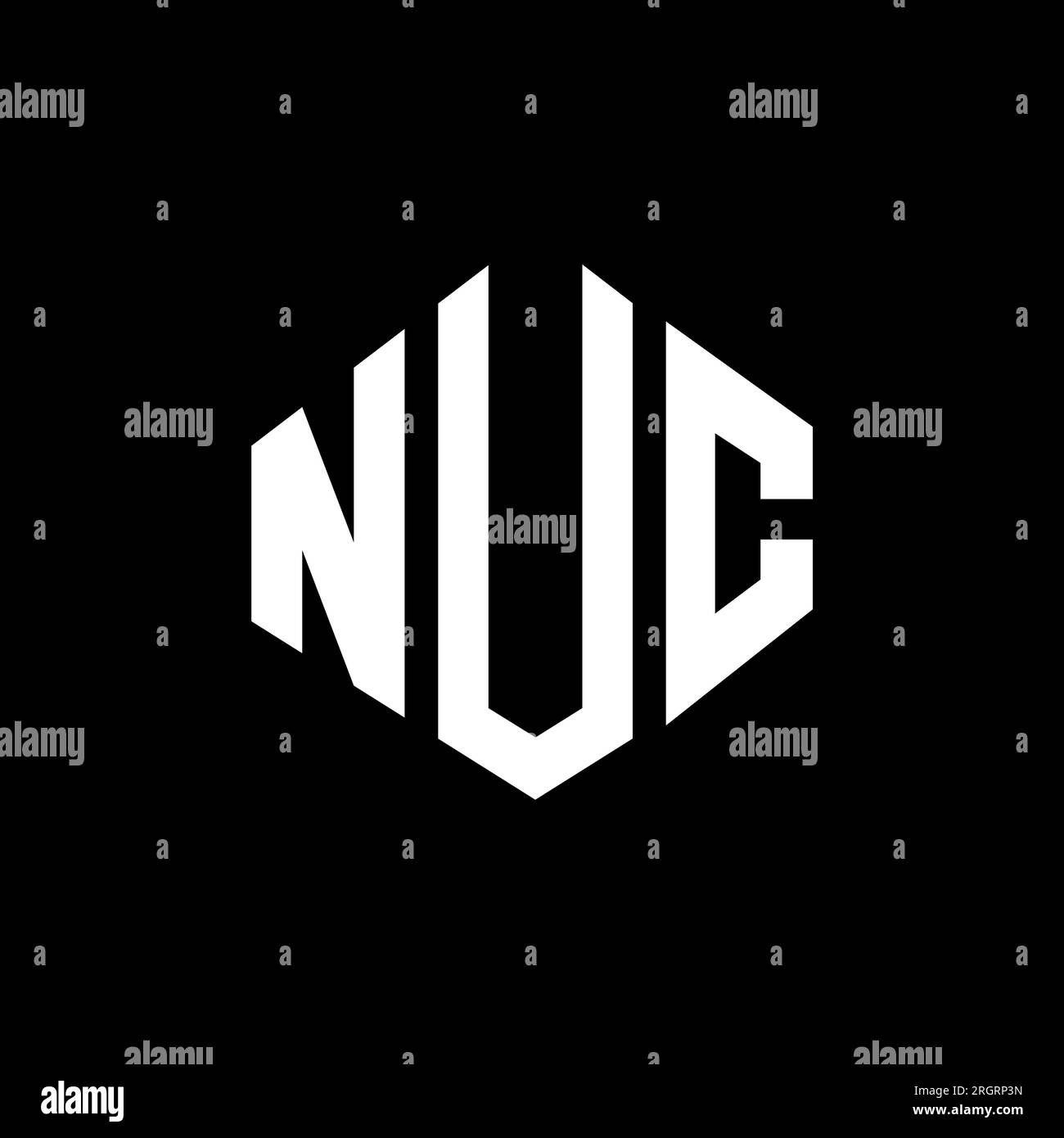 NUC letter logo design with polygon shape. NUC polygon and cube shape ...