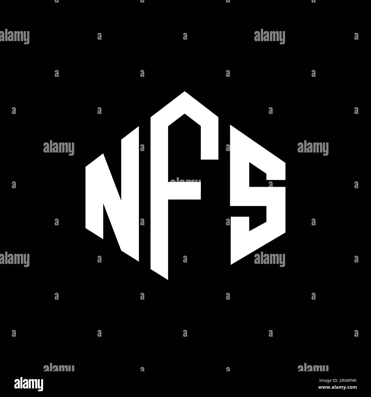 NFS letter logo design with polygon shape. NFS polygon and cube shape ...