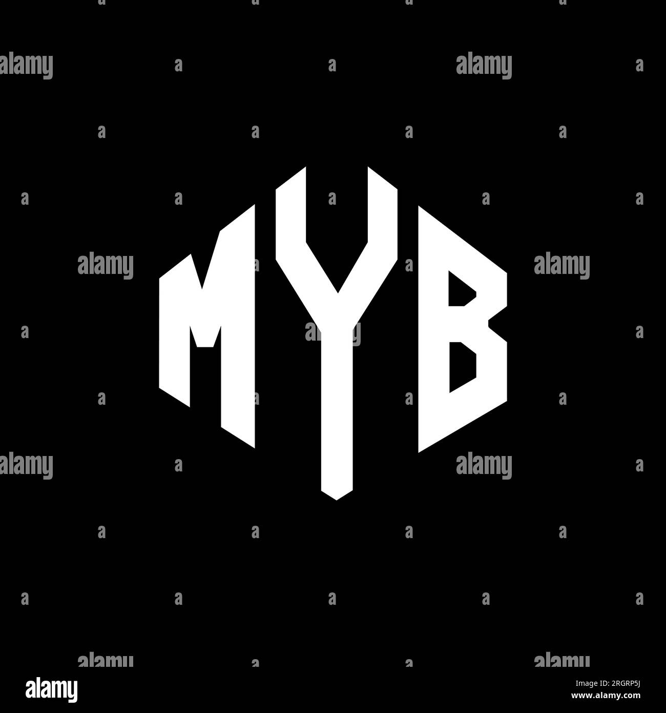 MYB letter logo design with polygon shape. MYB polygon and cube shape ...