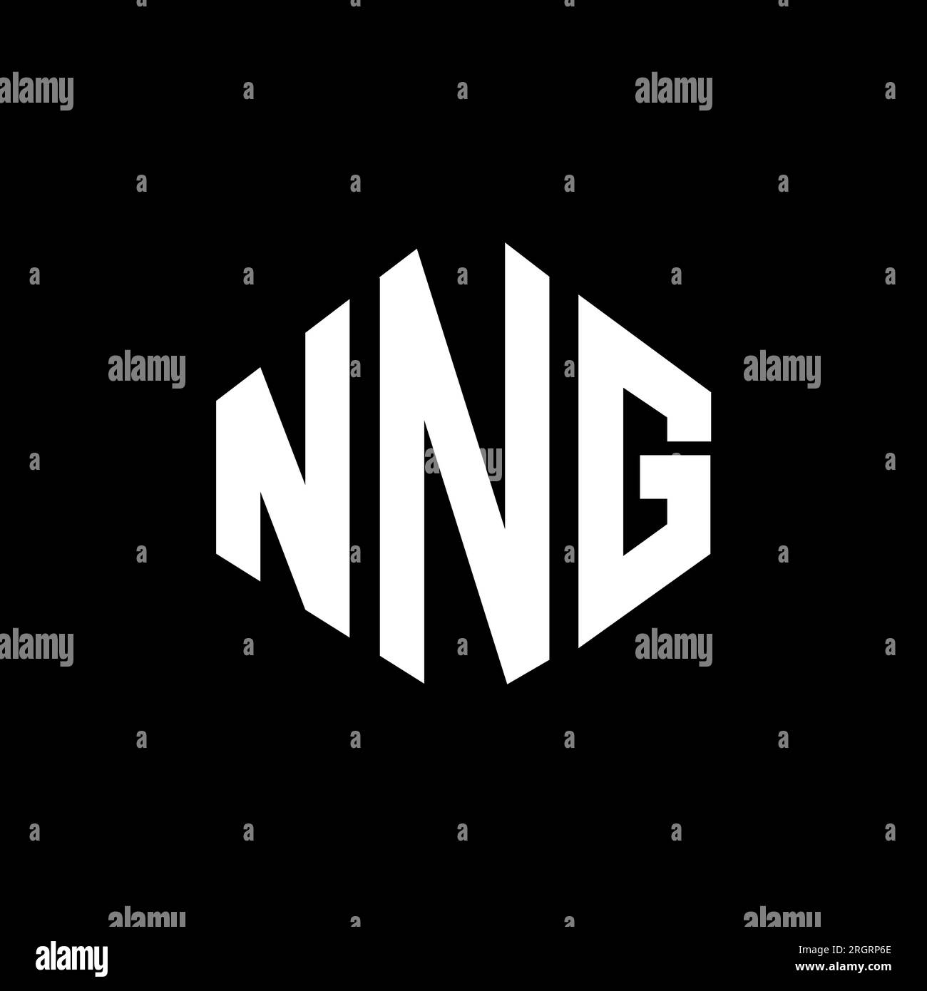 NNG letter logo design with polygon shape. NNG polygon and cube shape ...