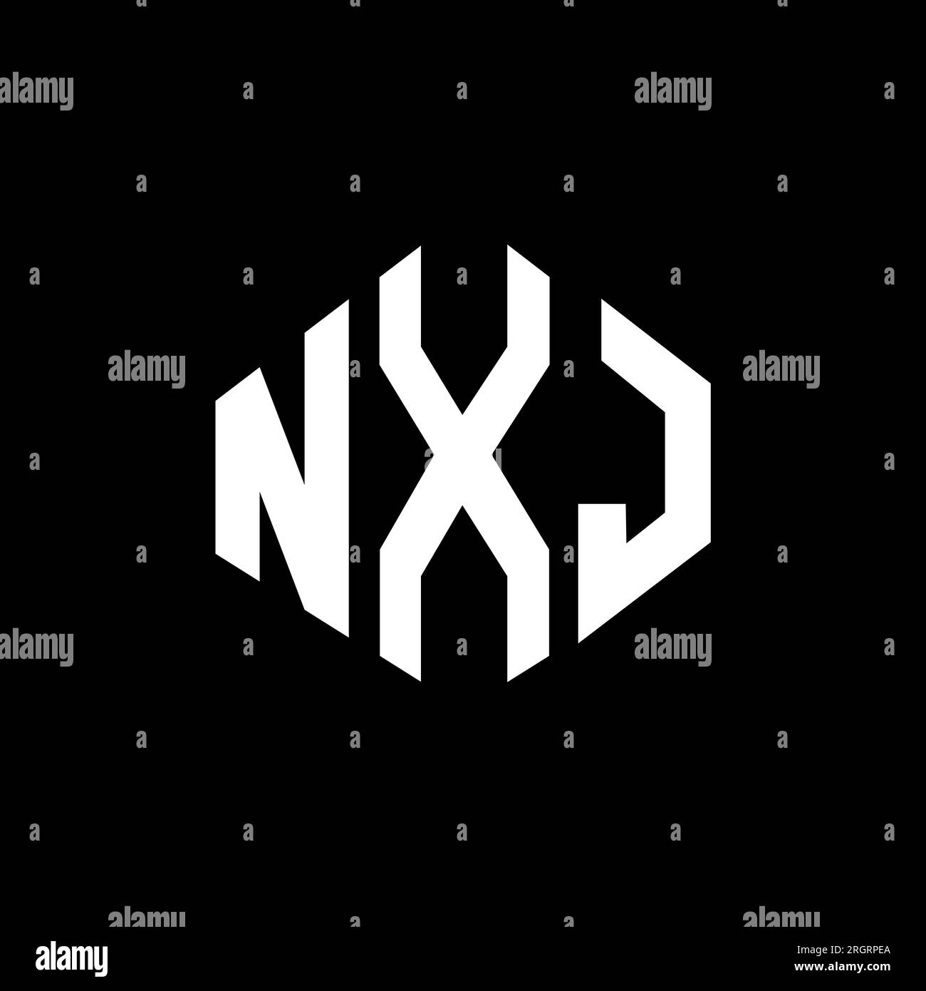 NXJ letter logo design with polygon shape. NXJ polygon and cube shape ...