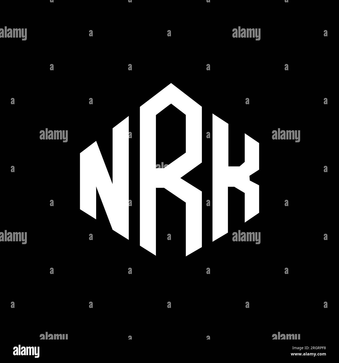 NRK letter logo design with polygon shape. NRK polygon and cube shape ...