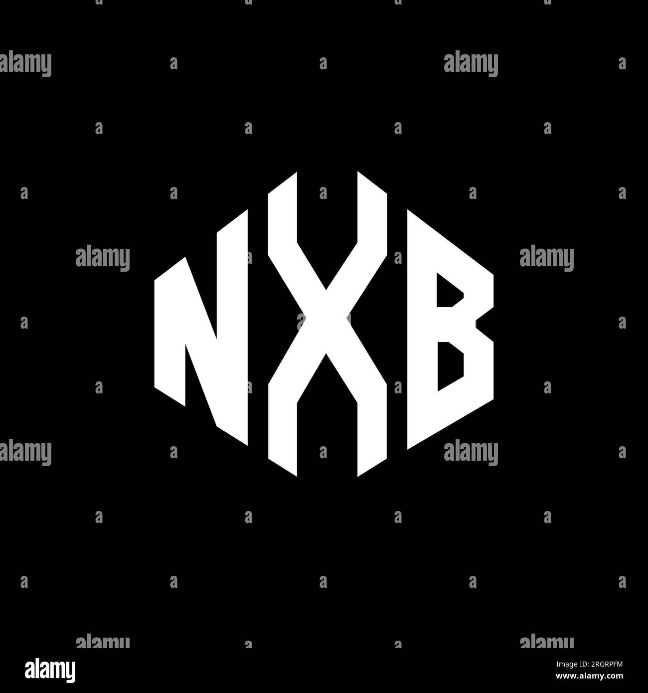 NXB letter logo design with polygon shape. NXB polygon and cube shape ...