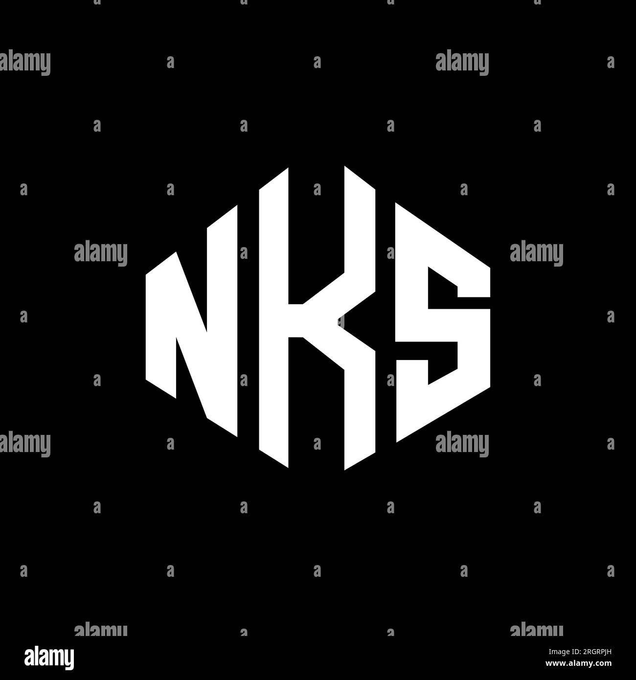 NKS letter logo design with polygon shape. NKS polygon and cube shape ...