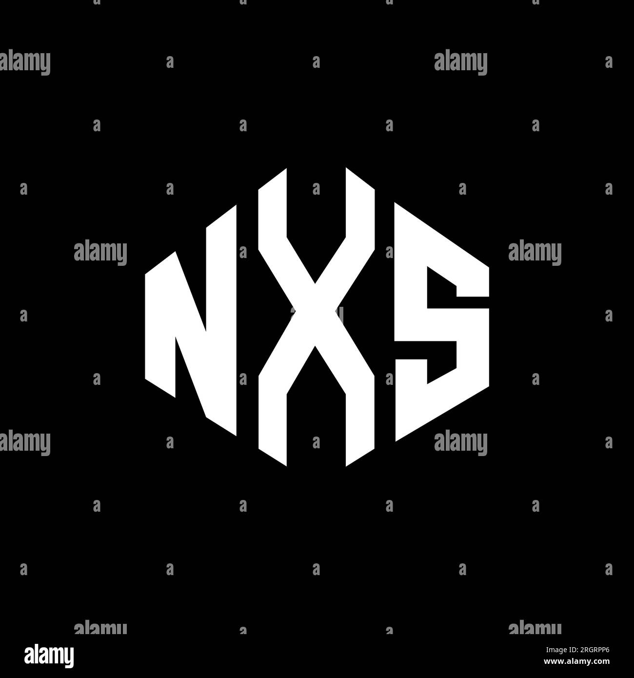 NXS letter logo design with polygon shape. NXS polygon and cube shape ...