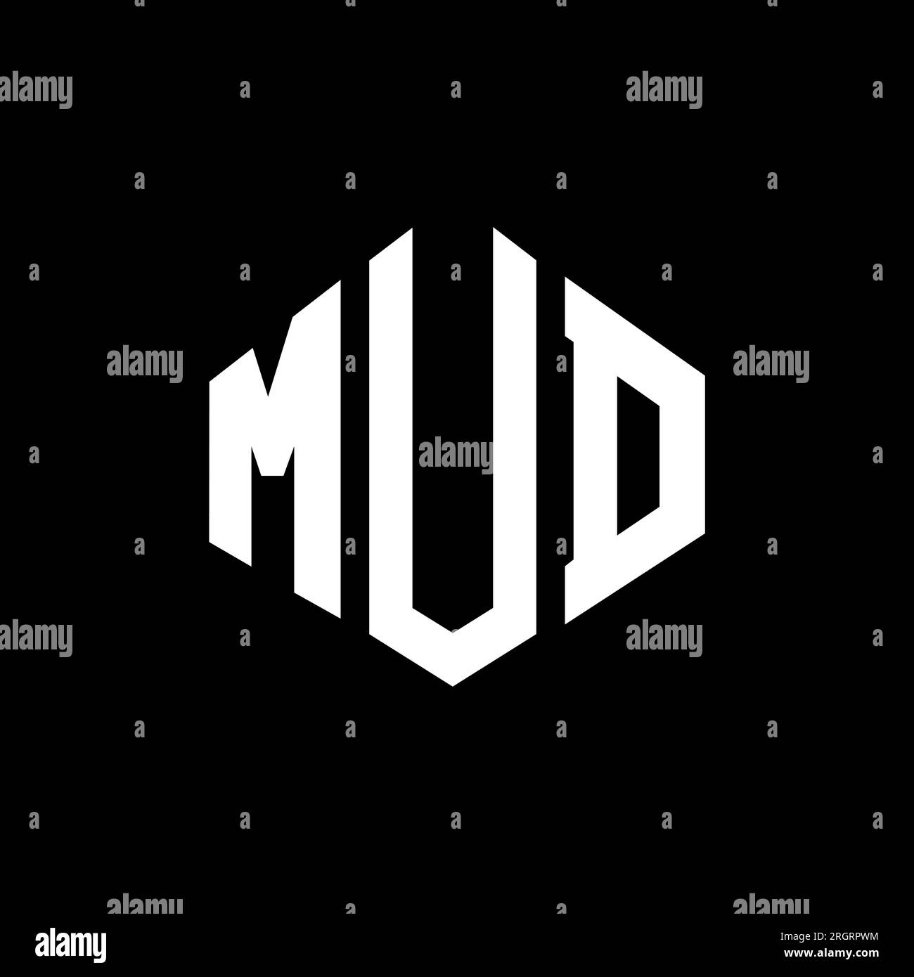 MUD letter logo design with polygon shape. MUD polygon and cube shape ...