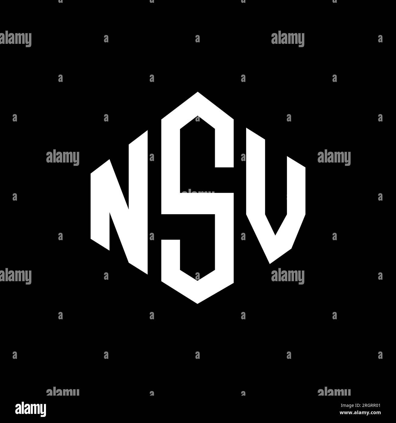 NSV letter logo design with polygon shape. NSV polygon and cube shape ...