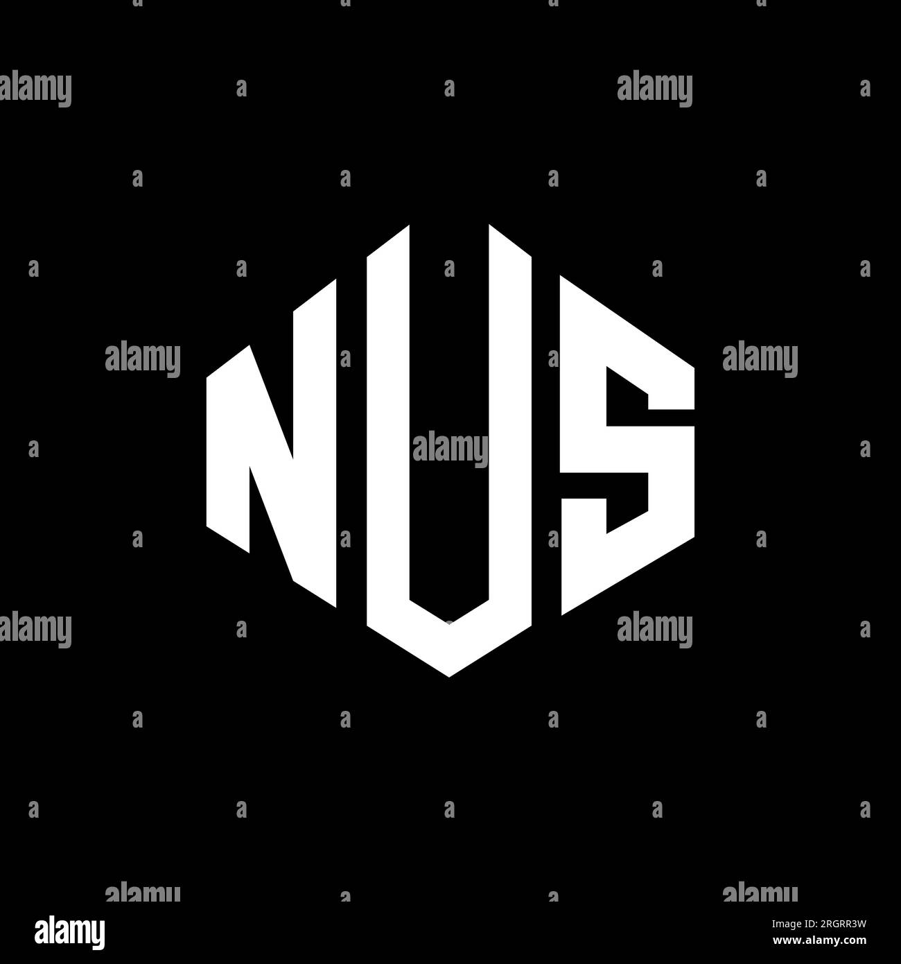 NUS letter logo design with polygon shape. NUS polygon and cube shape ...
