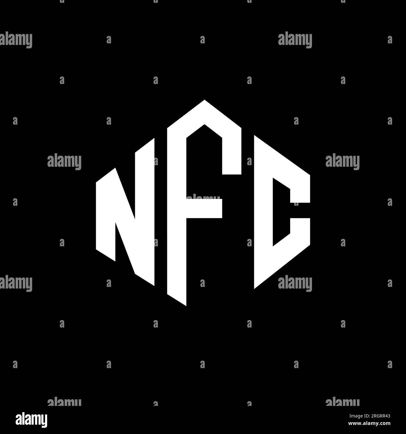 NFC letter logo design with polygon shape. NFC polygon and cube shape ...