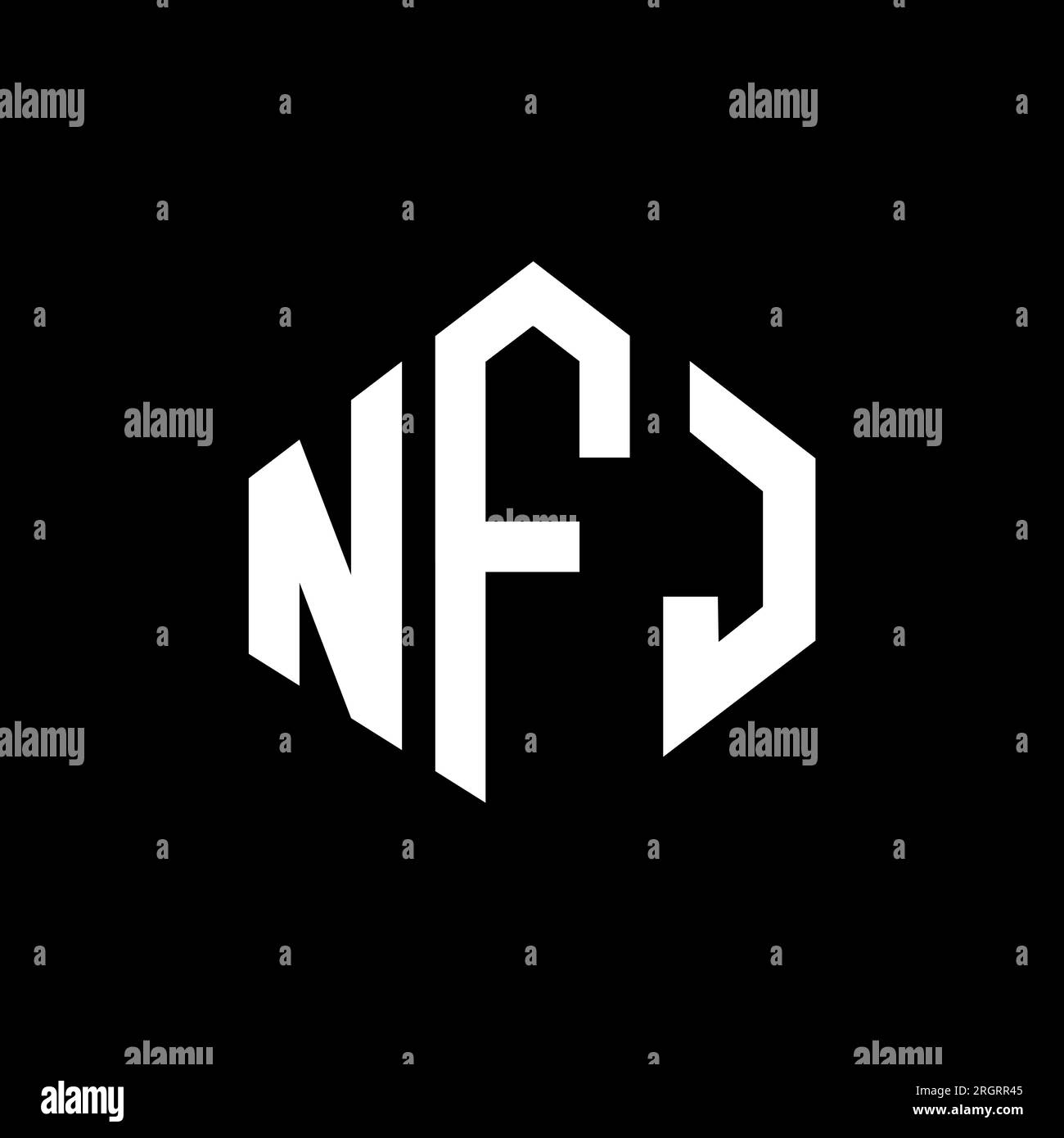 NFJ letter logo design with polygon shape. NFJ polygon and cube shape ...