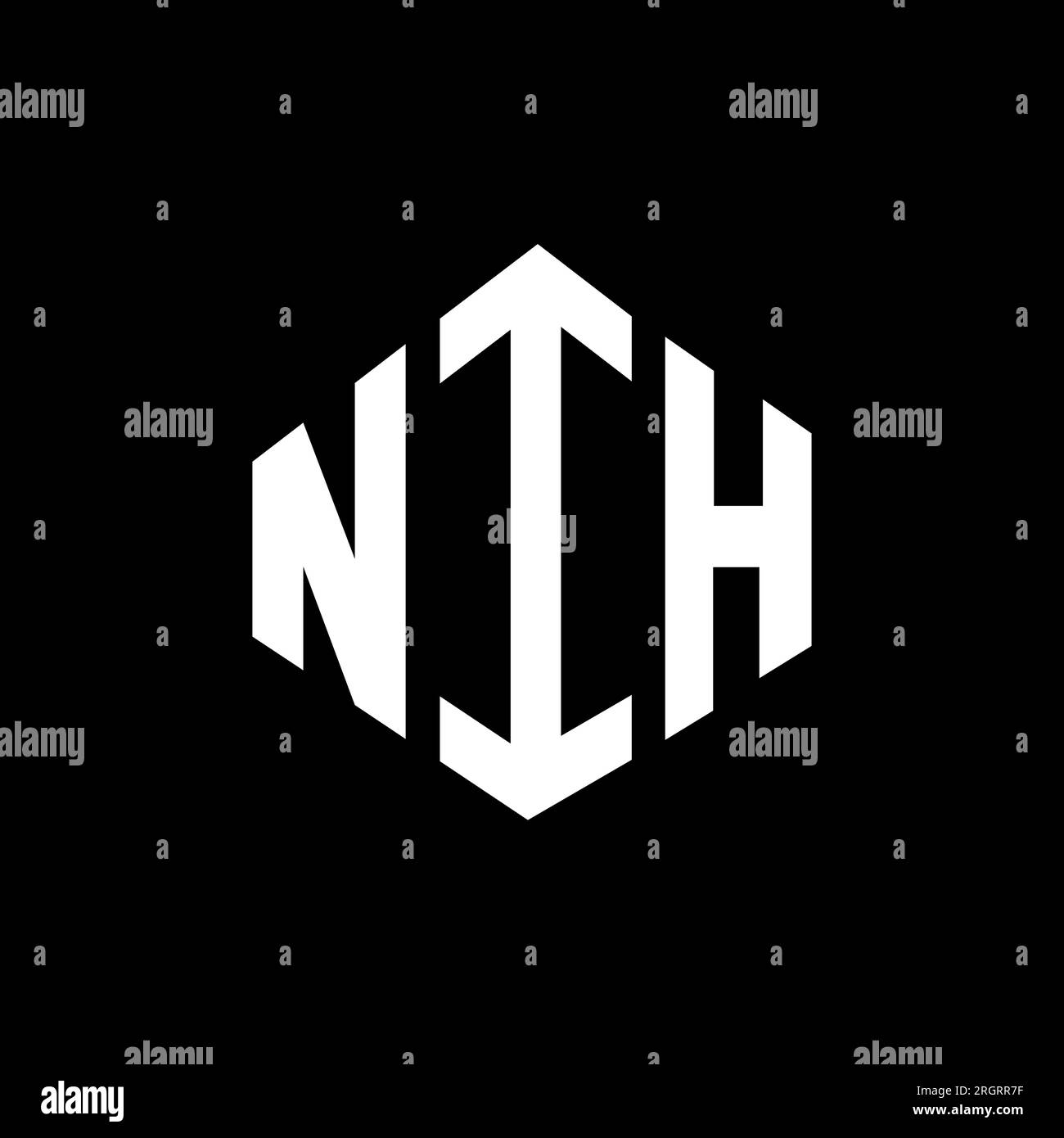 NIH letter logo design with polygon shape. NIH polygon and cube shape ...
