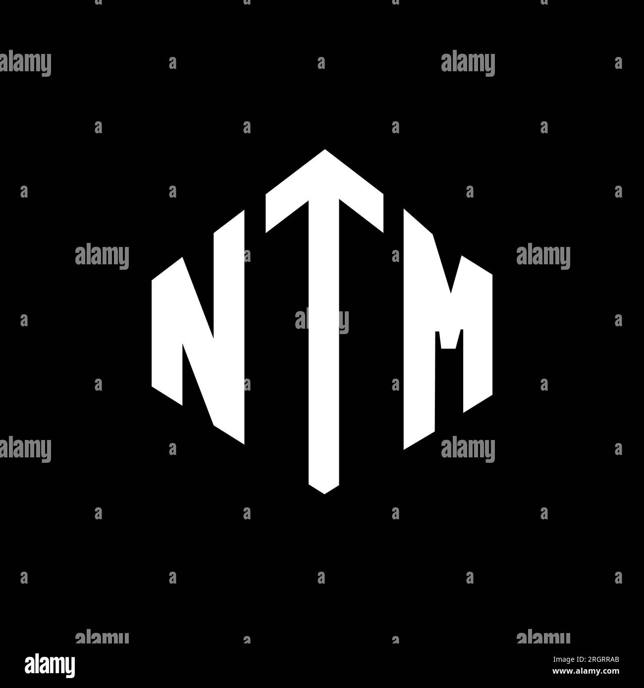 NTM letter logo design with polygon shape. NTM polygon and cube shape ...