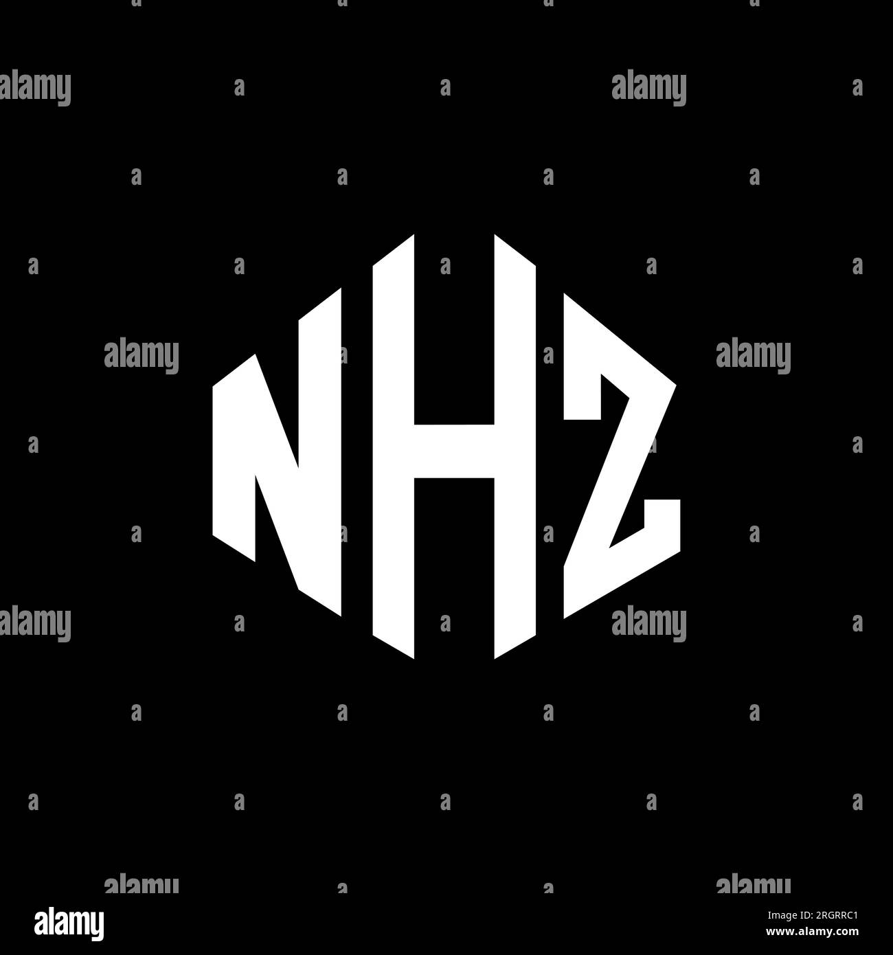 NHZ letter logo design with polygon shape. NHZ polygon and cube shape logo design. NHZ hexagon ...