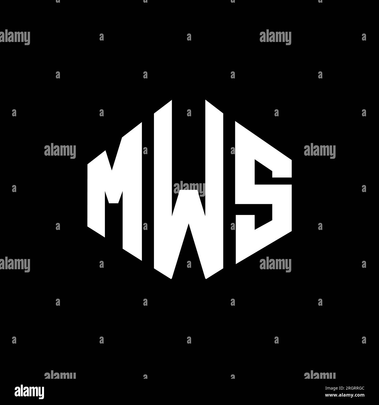 MWS letter logo design with polygon shape. MWS polygon and cube shape ...