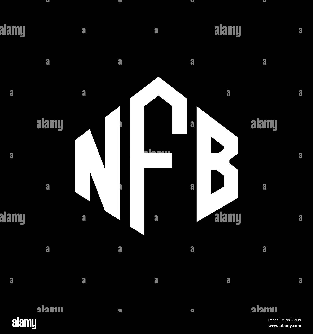 NFB letter logo design with polygon shape. NFB polygon and cube shape ...