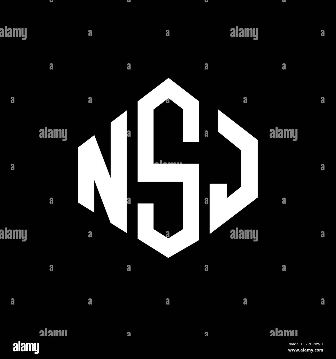 Nsj logo design Black and White Stock Photos & Images - Alamy