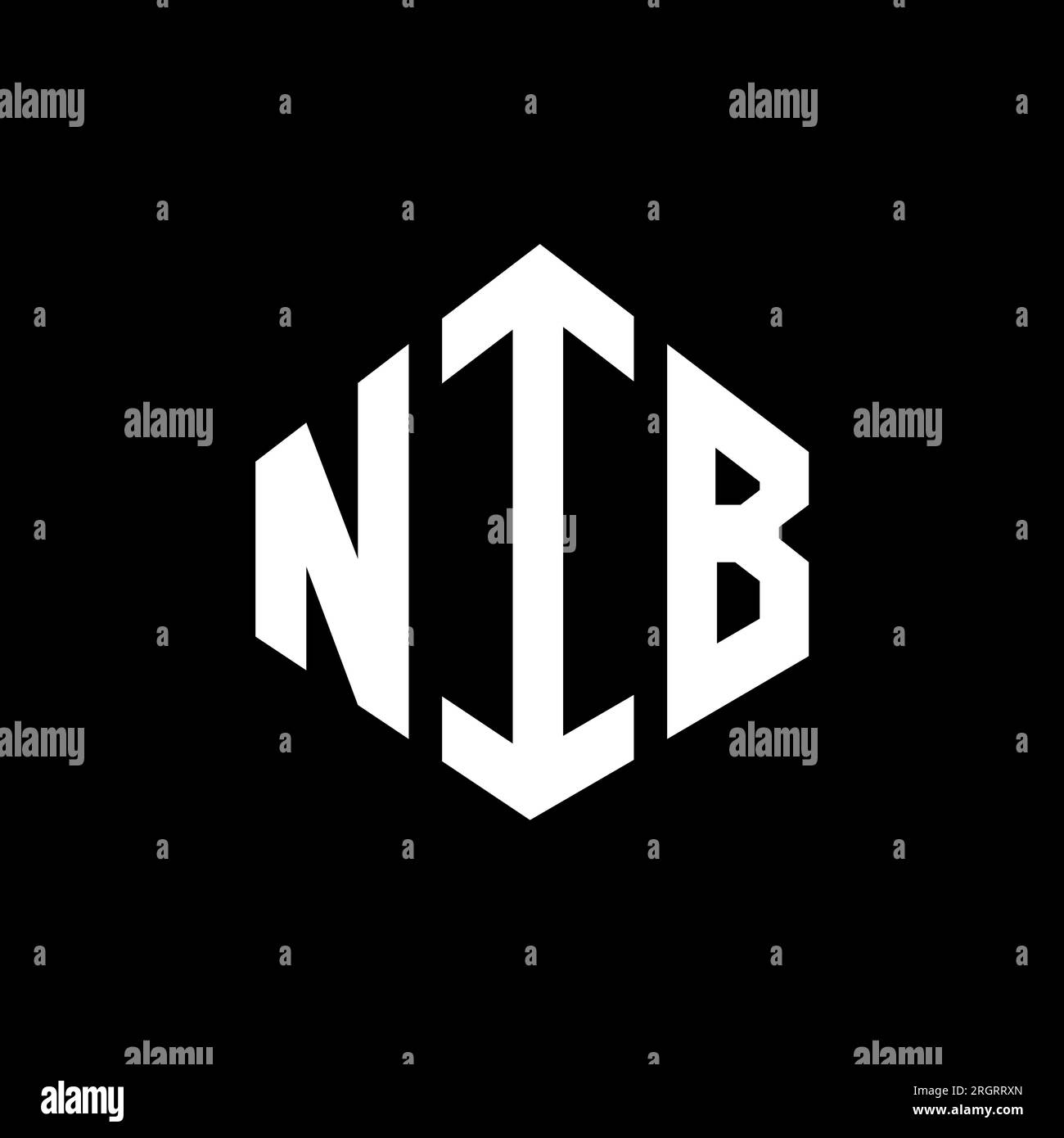 NIB letter logo design with polygon shape. NIB polygon and cube shape ...