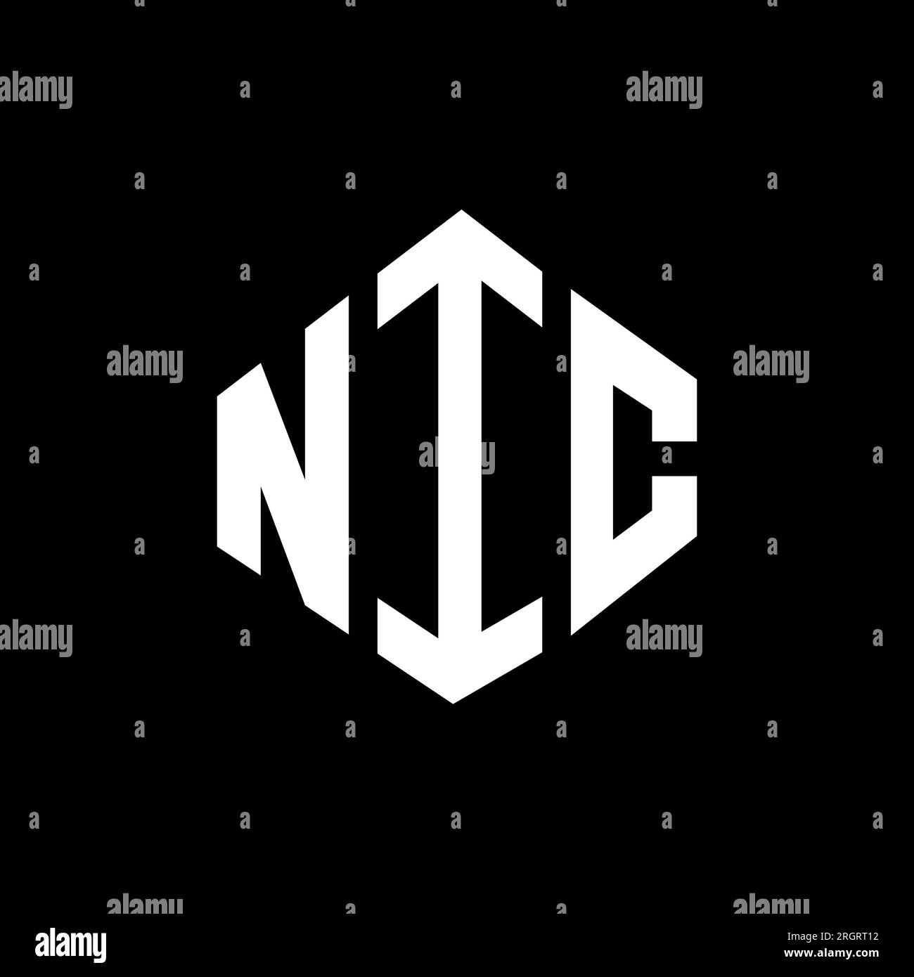 NIC letter logo design with polygon shape. NIC polygon and cube shape logo design. NIC hexagon ...