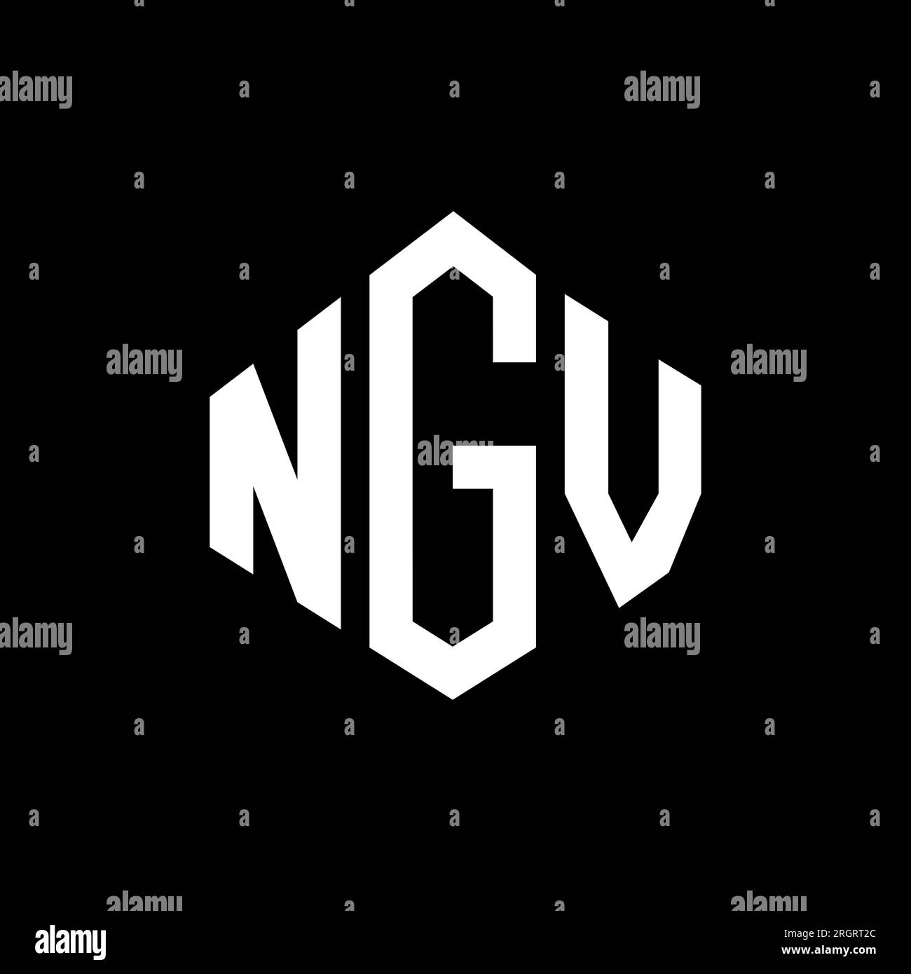 NGV letter logo design with polygon shape. NGV polygon and cube shape ...