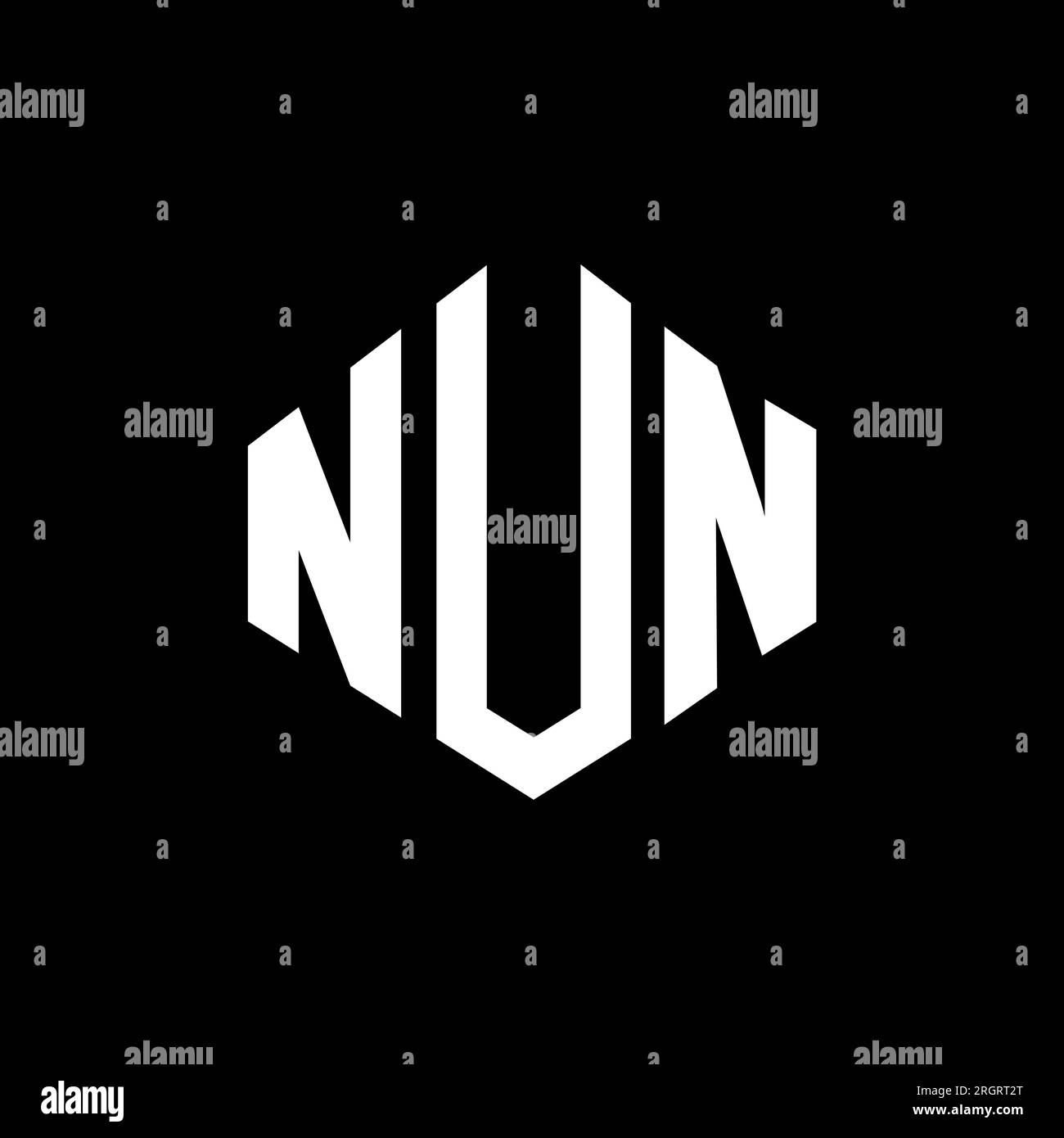 NUN letter logo design with polygon shape. NUN polygon and cube shape ...