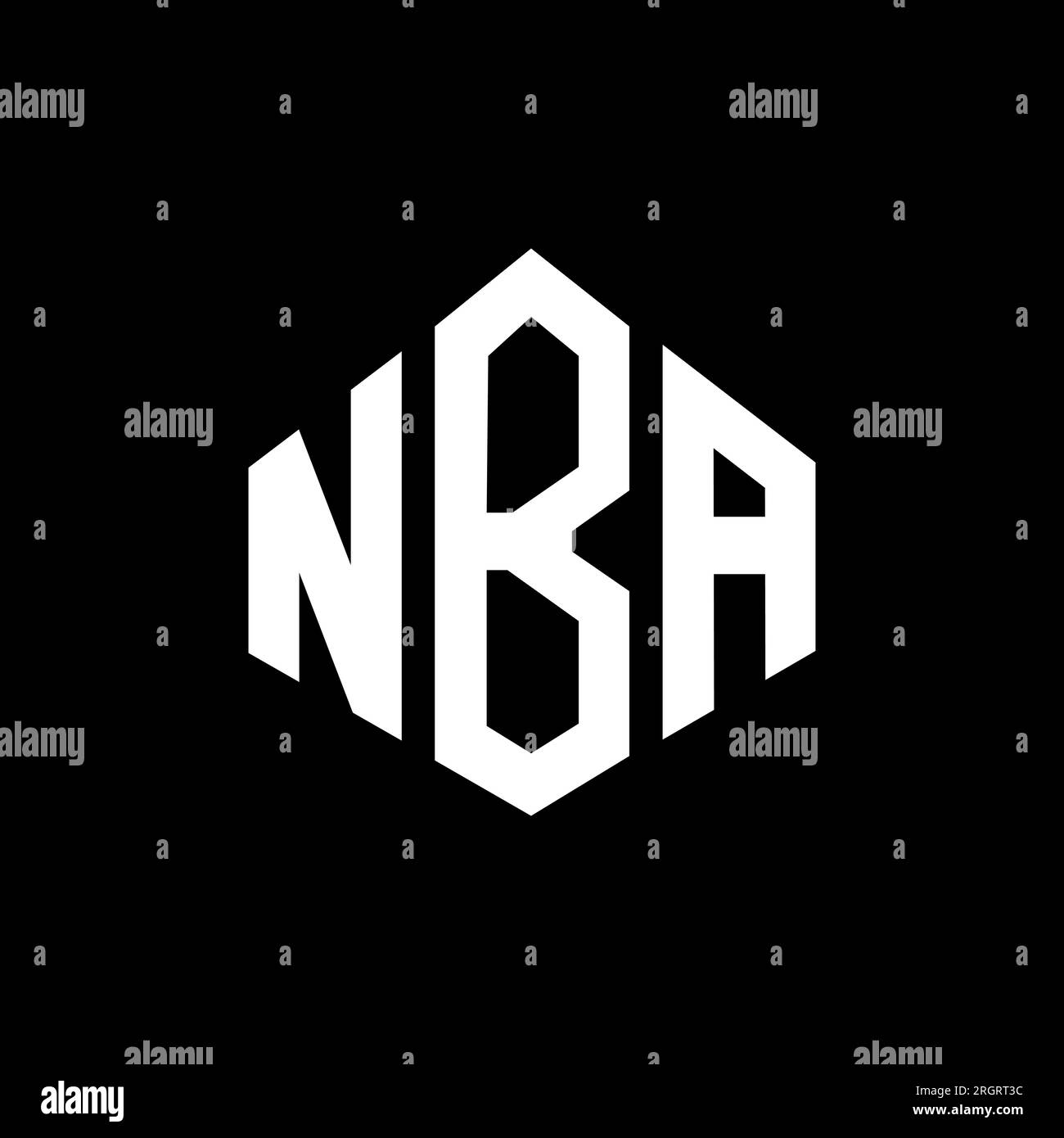 NBA letter logo design with polygon shape. NBA polygon and cube shape ...