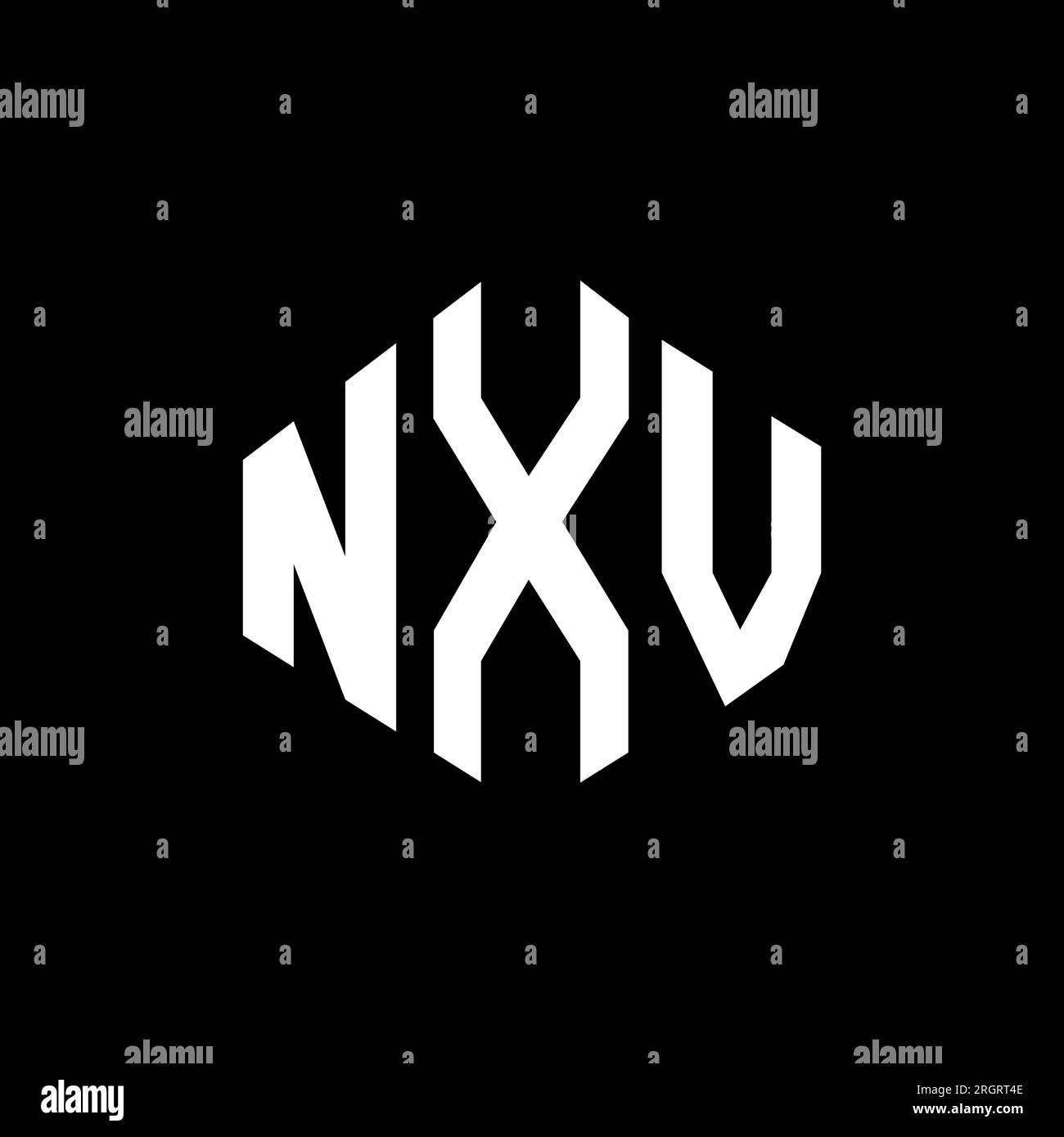 NXV letter logo design with polygon shape. NXV polygon and cube shape ...
