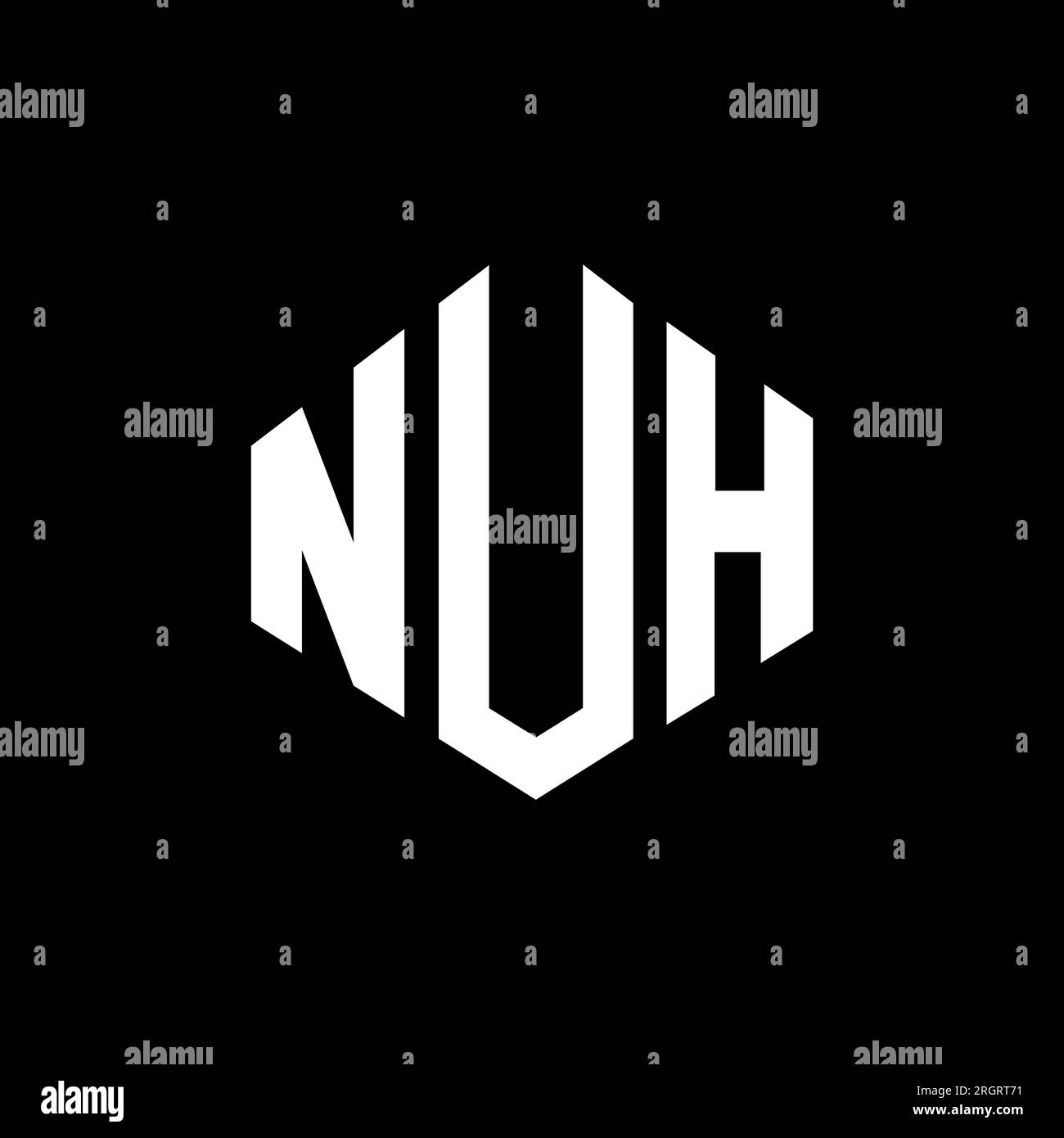 NUH letter logo design with polygon shape. NUH polygon and cube shape ...