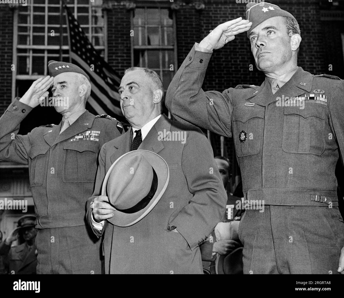 Philadelphia, Pennsylvania: June 6, 1945 L-R: General Omar Bradley ...