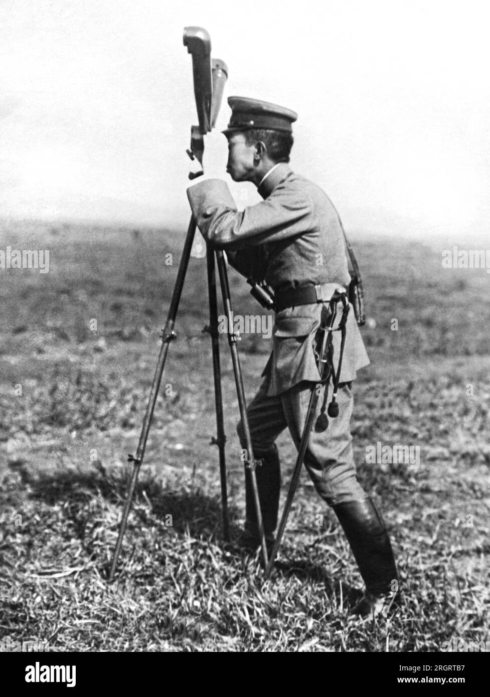 Japan: December 6, 1922 Prince Hirohito looking through the range ...