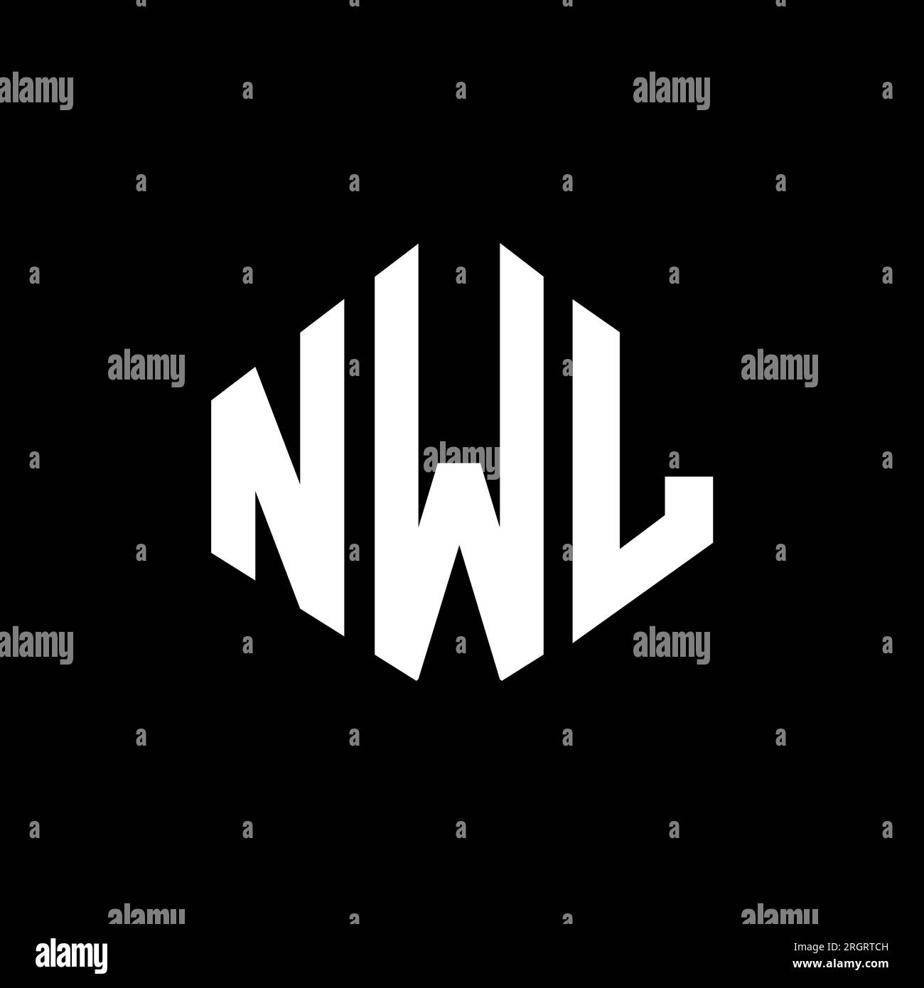NWL letter logo design with polygon shape. NWL polygon and cube shape ...